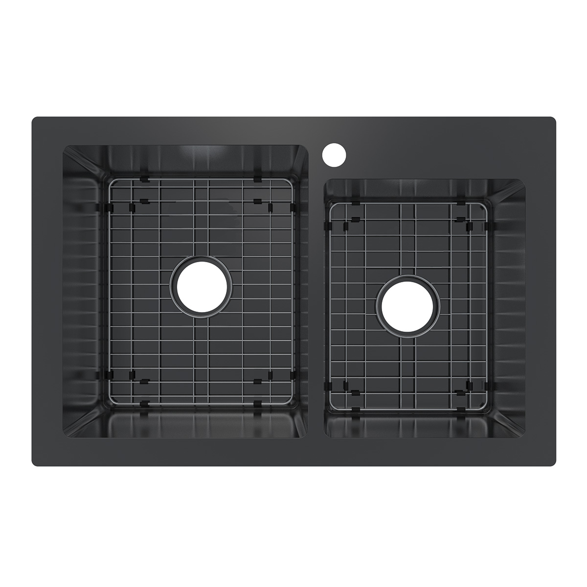 482-7783 Vandermere R15 Radius Corner Dual-Mount 60/40 Bowl Black ...